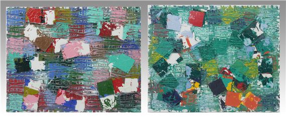 Vincent Mastracco | Two Oils/Canvas with Collage | MutualArt