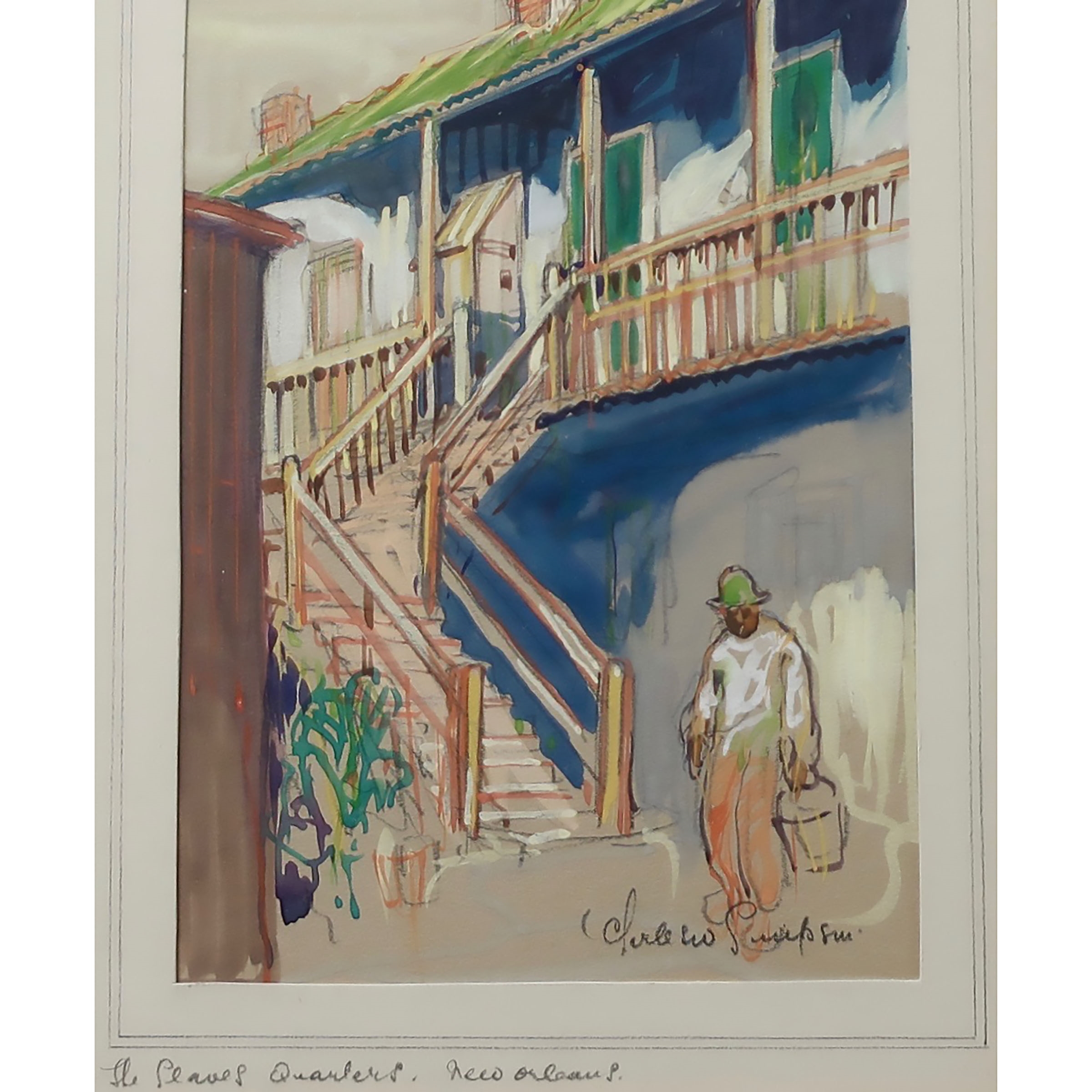 Charles Walter‏ Simpson | THE SLAVES QUARTER'S, NEW ORLEANS | MutualArt