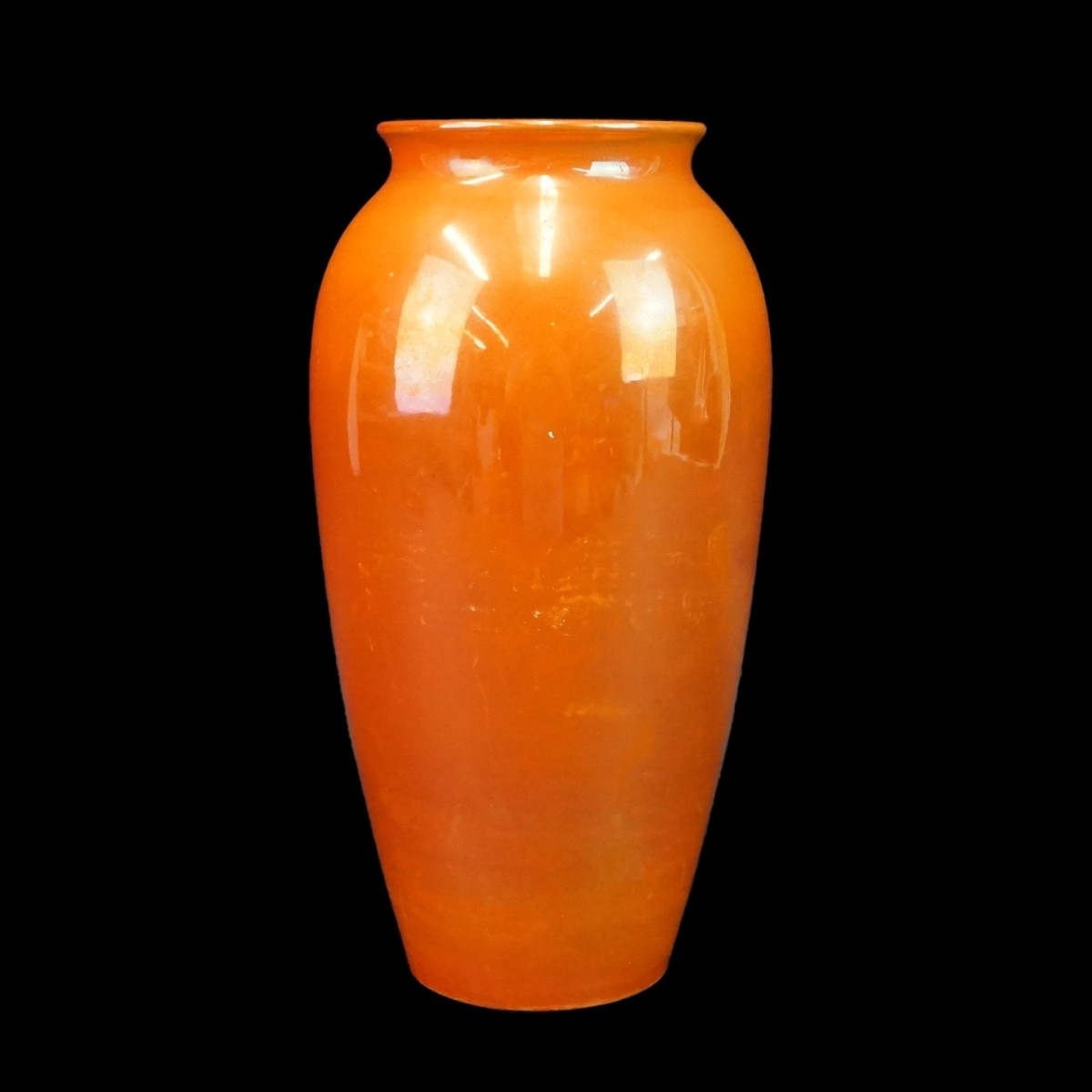 William Moorcroft | Antique Orange Lusterware Porcelain Vase | MutualArt