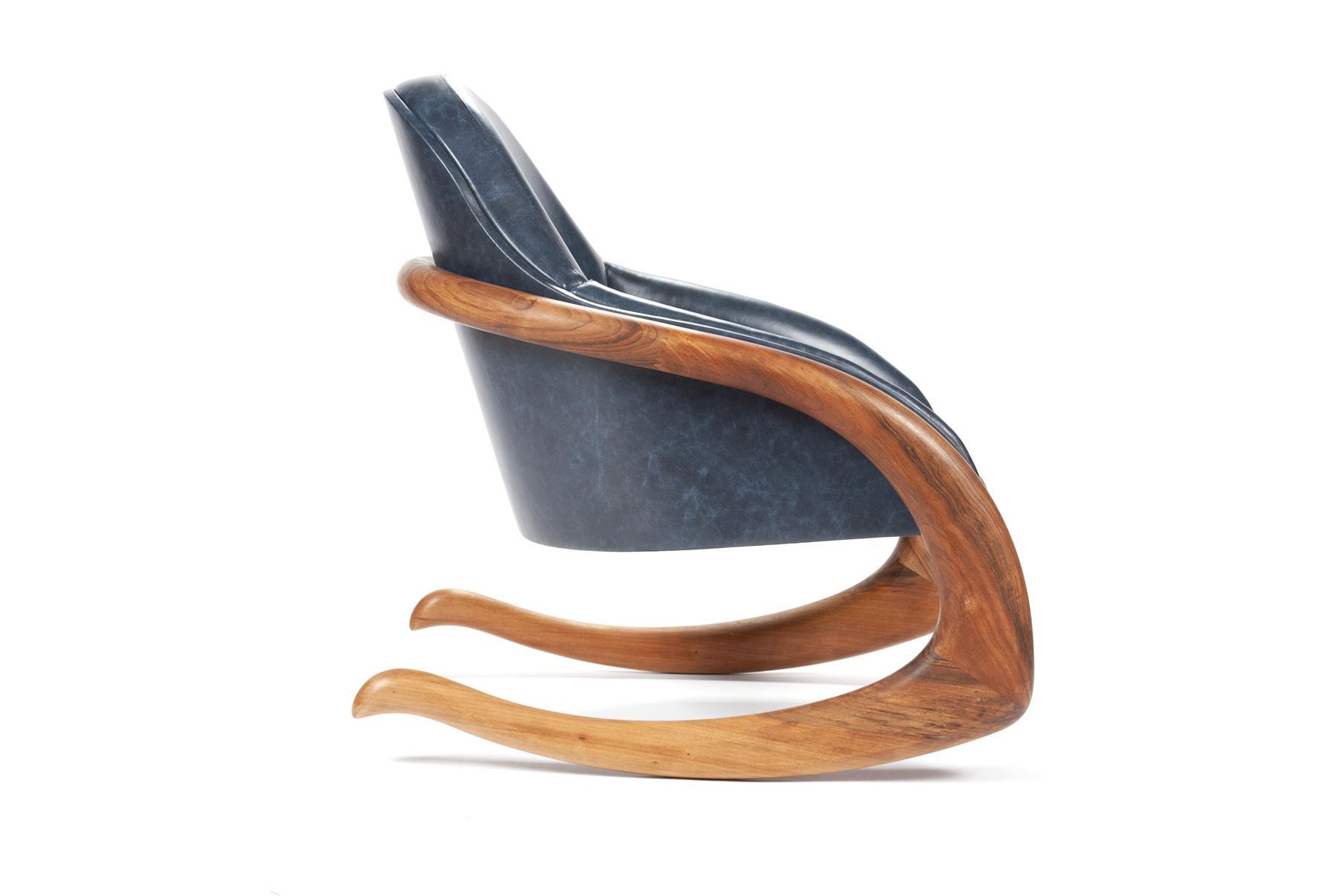 Wendell Castle | MODERN LEATHER ROCKING CHAIR IN THE (20th Century ...