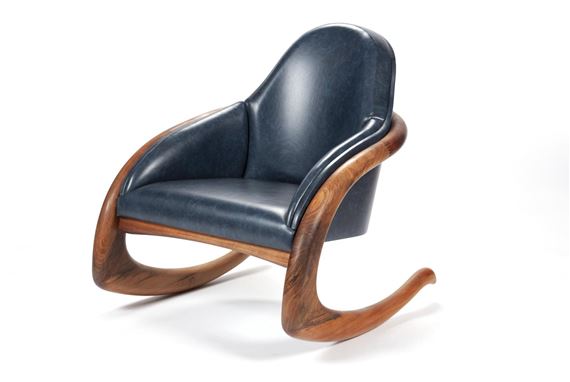 Wendell Castle | MODERN LEATHER ROCKING CHAIR IN THE (20th Century ...
