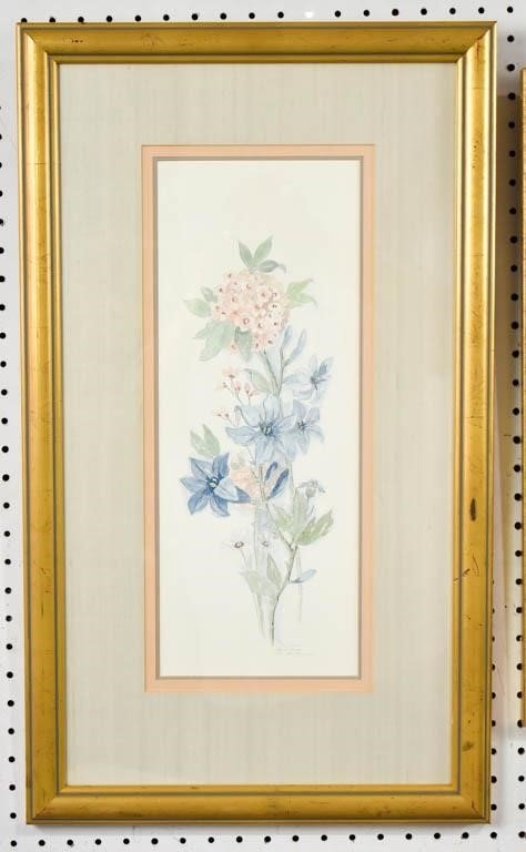 Mary Bertrand | Mary Bertrand, 2 Floral watercolors | MutualArt