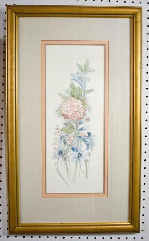 Mary Bertrand | Mary Bertrand, 2 Floral watercolors | MutualArt