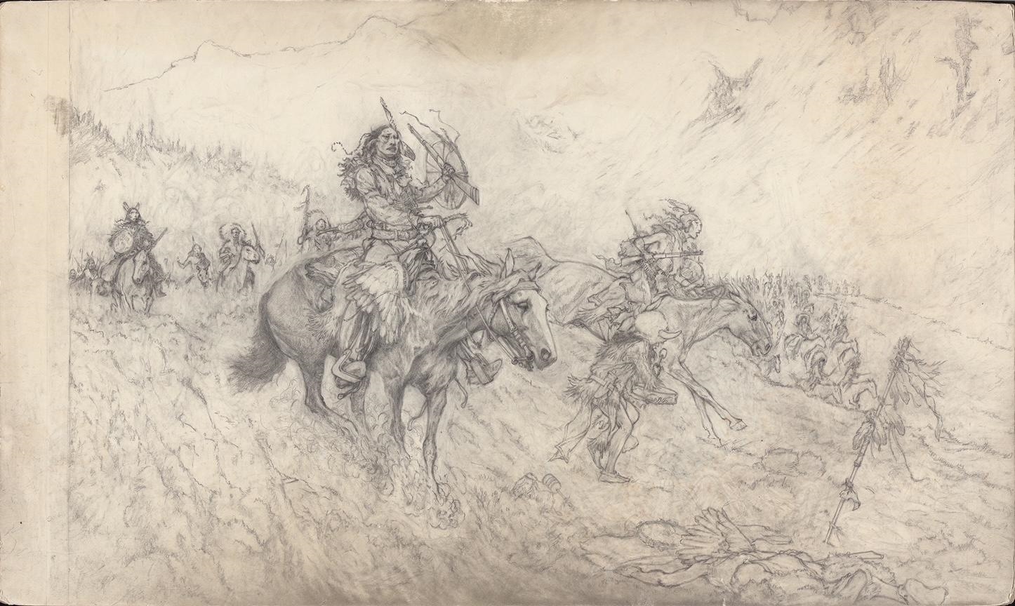 Harold von Schmidt | Native American battle scene | MutualArt