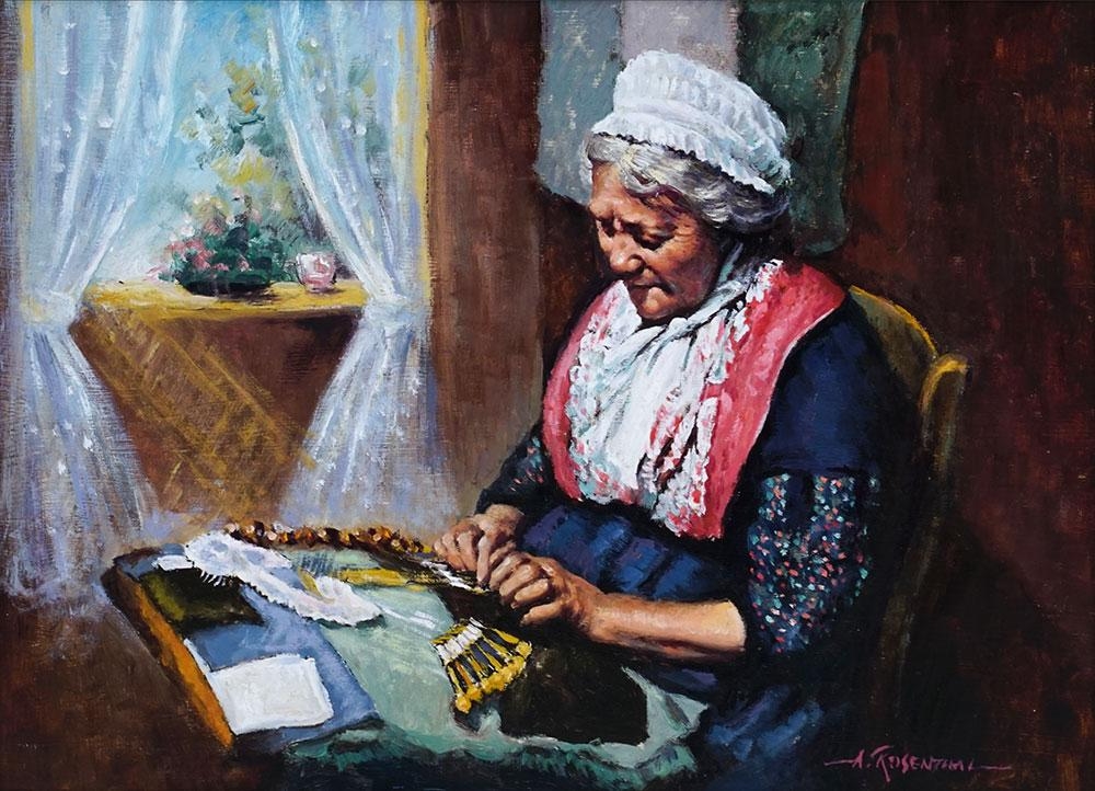 Avrum Rosenthal | Untitled - Old Woman Sewing | MutualArt