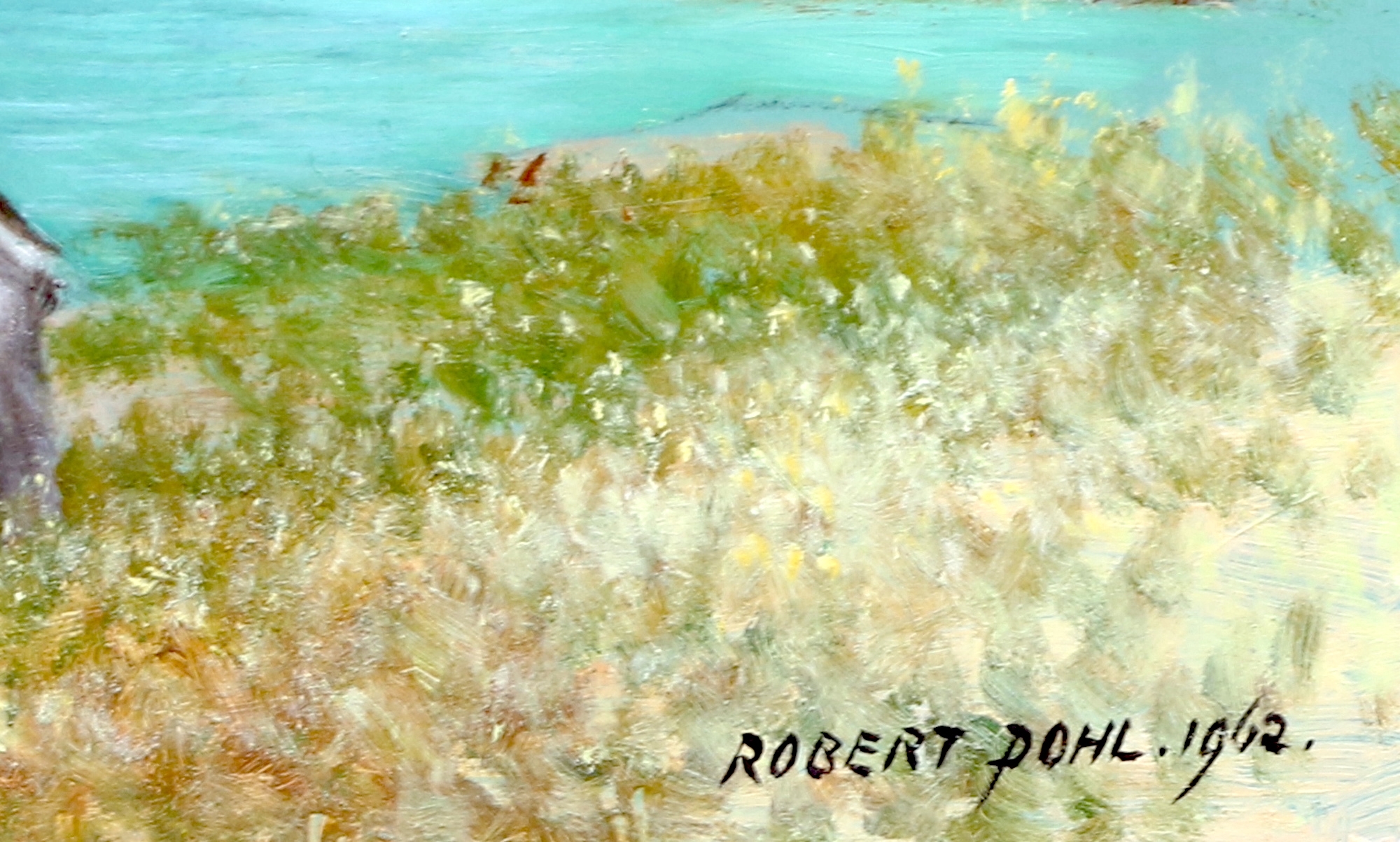 Robert Pohl | WATERBUCK AND WILDEBEEST AT WATERING HOLE | MutualArt