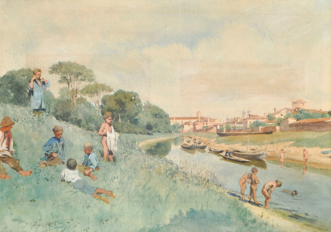 Franz Leo Ruben | BAMBINI CHE FANNO IL BAGNO NEI DINTORNI DI PADOVA ...