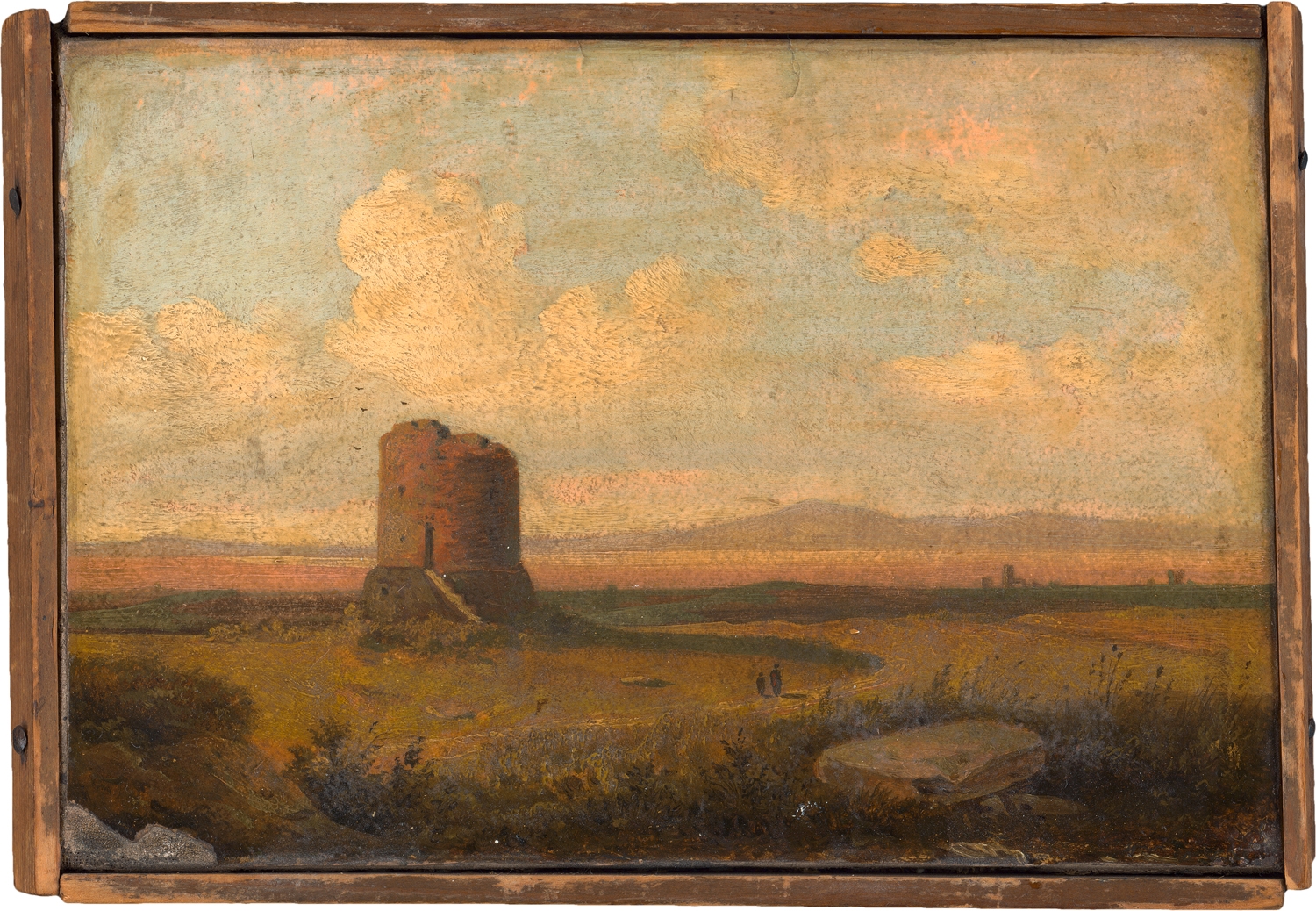 French School, 19th Century | Landschaft mit einer Turmruine bei Rom ...