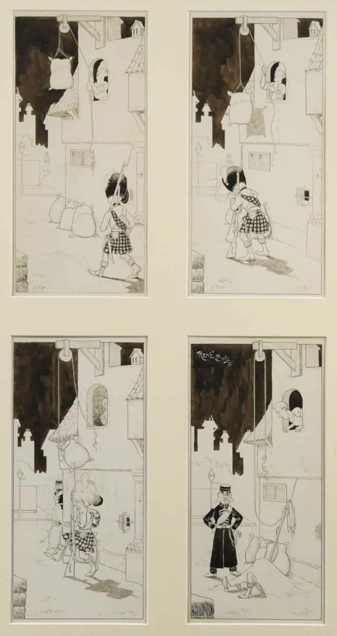 René Bull | Four sequential cartoons framed as one (93) | MutualArt