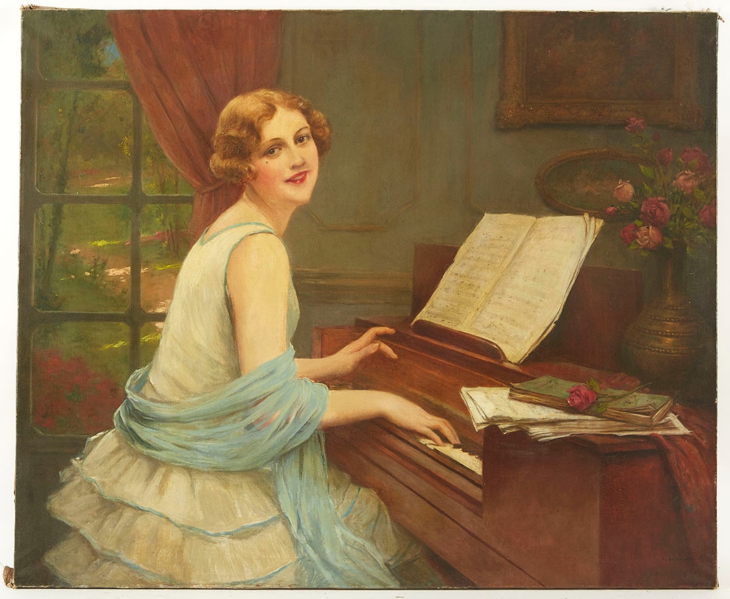 François Martin-Kavel | Femme au piano (1928) | MutualArt