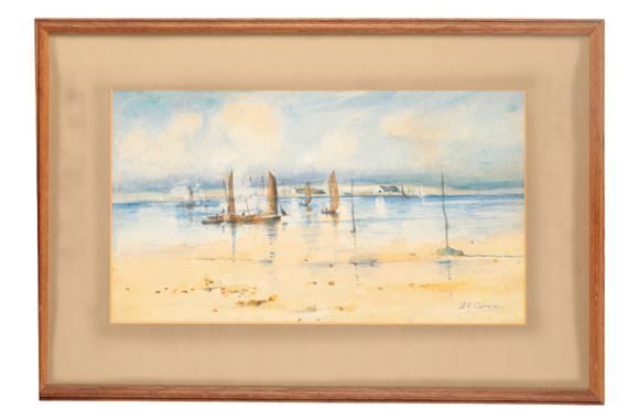David Young Cameron | Fishing boats at low tide | MutualArt