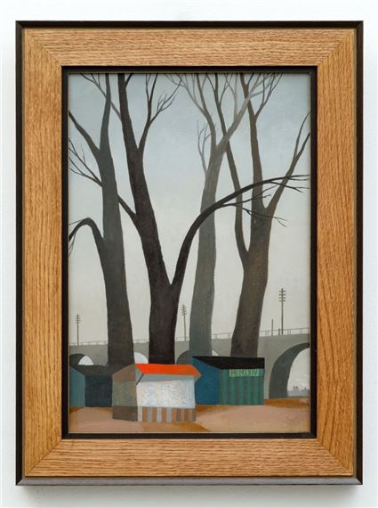 Vlastimil Benes | Trees by a Bridge (1964) | MutualArt
