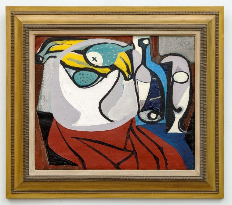 Emil Filla | Still Life With Fruit and a Bottle (1934) | MutualArt