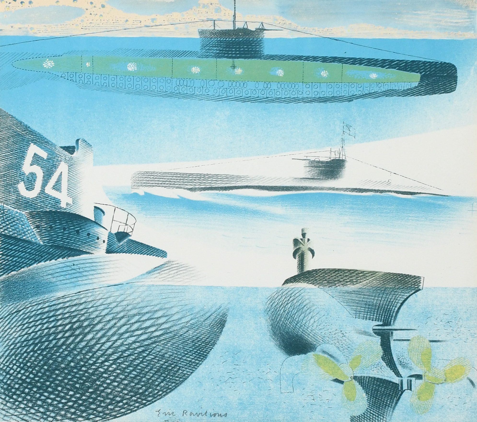 Eric Ravilious | Different Aspects of Submarines (1941) | MutualArt