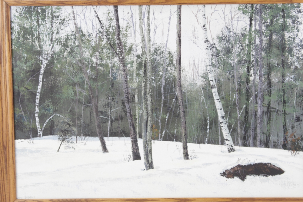 Joy Biddle | Winter with Birch Trees | MutualArt