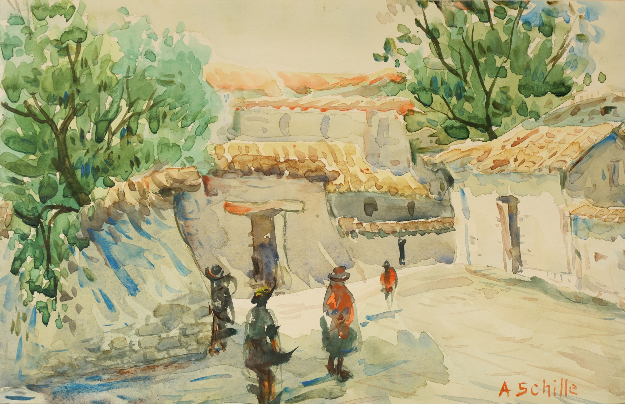 Alice Schille | Village Scene | MutualArt