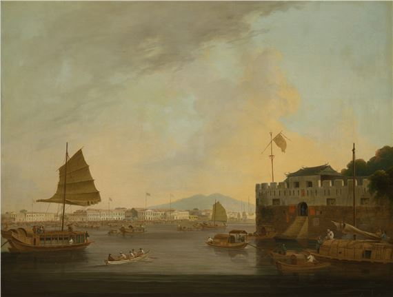 Thomas Daniell | The European Factories and Dutch Folly Fort, Canton ...