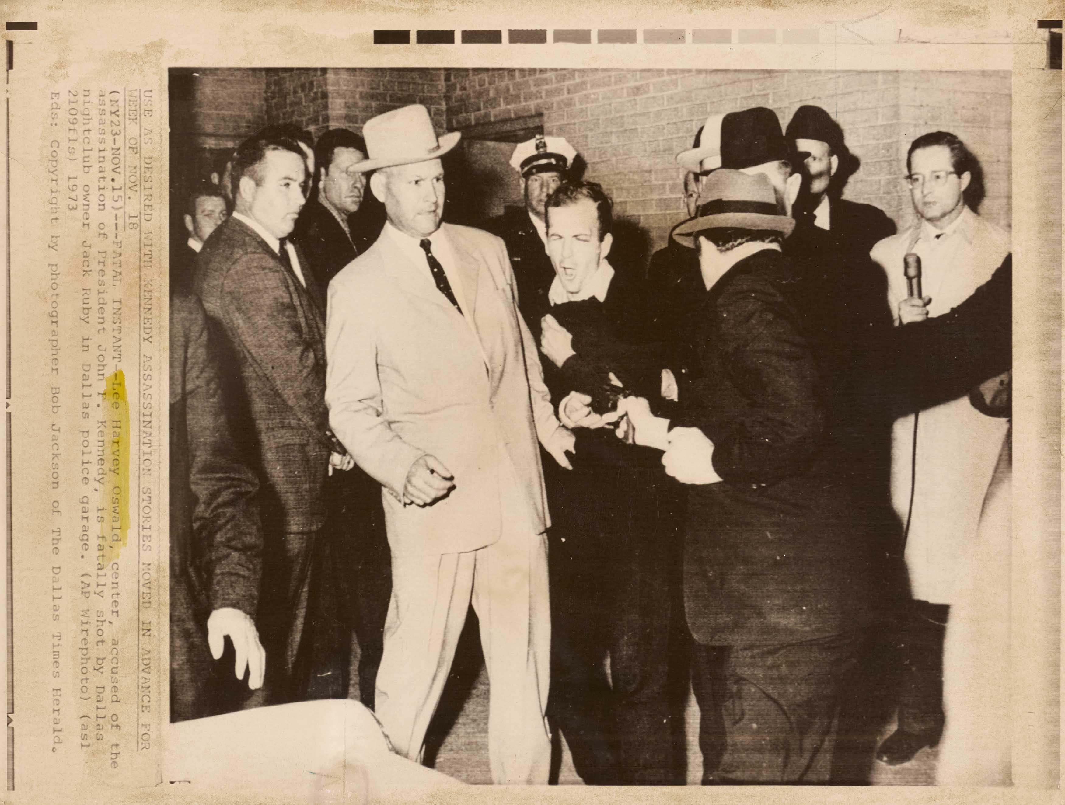 Robert Jackson | Lee Harvey Oswald fatally shot by Jack Ruby. (1973 ...
