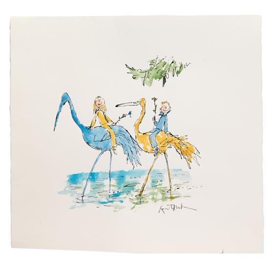 Quentin Blake | Birds in Yellow and Blue No.5 | MutualArt