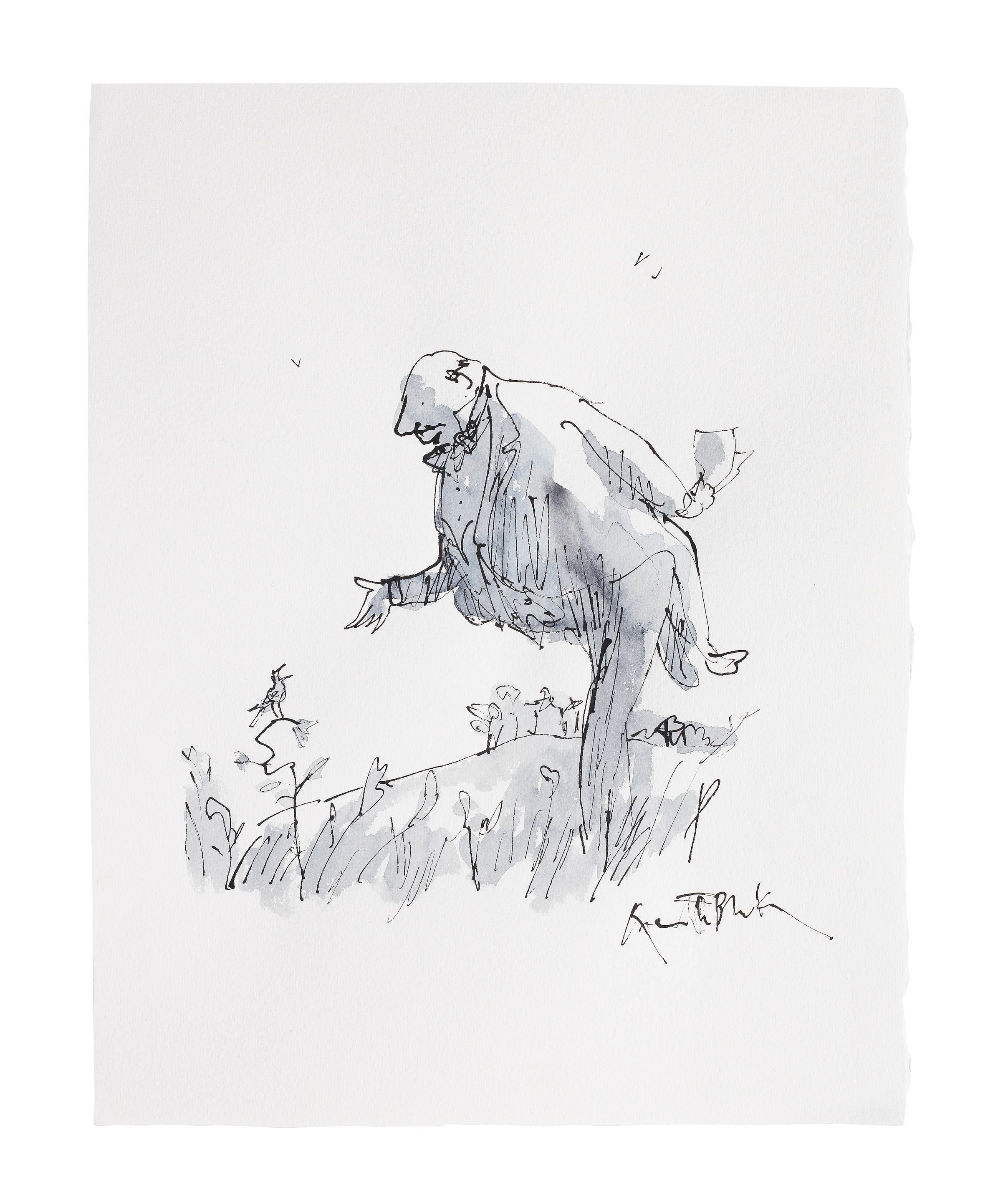 Quentin Blake | In Conversation With a Bird (2022) | MutualArt