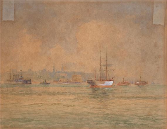 Frederick James Elliot | Boats in a Harbour | MutualArt