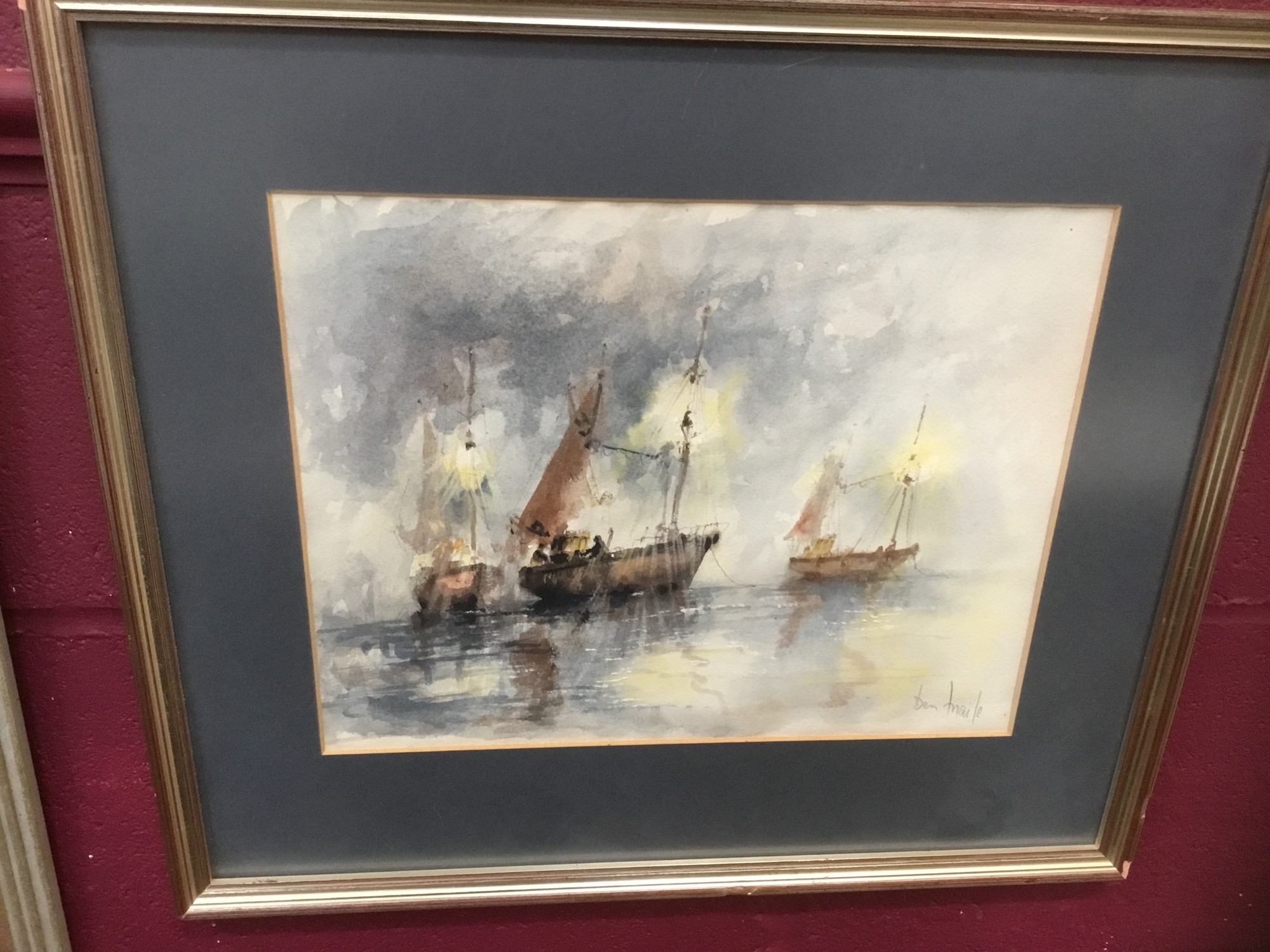 Ben Maile | Ben Maile watercolour - Marine scene | MutualArt