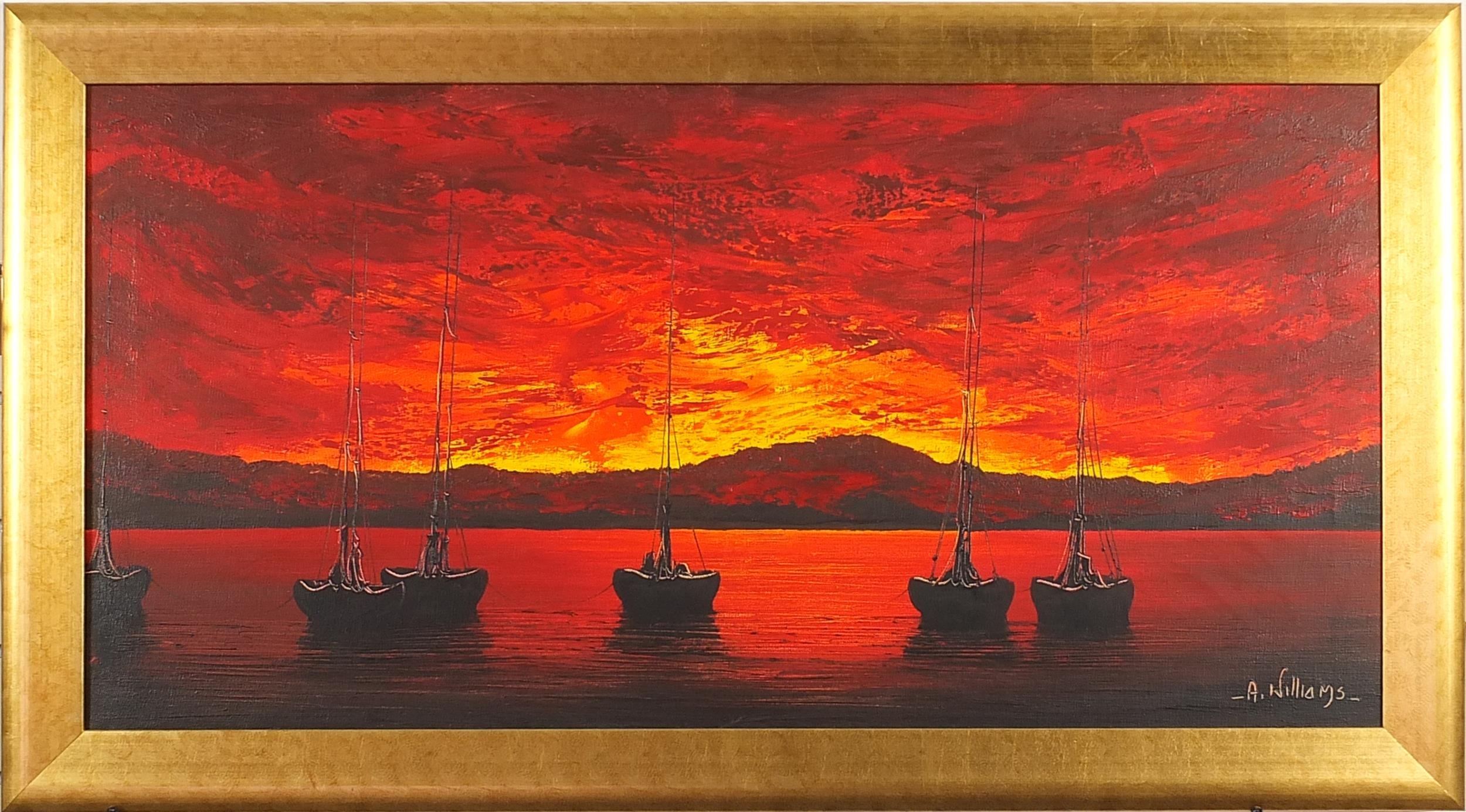 A. Williams | A Williams - Fishing boats at sea | MutualArt