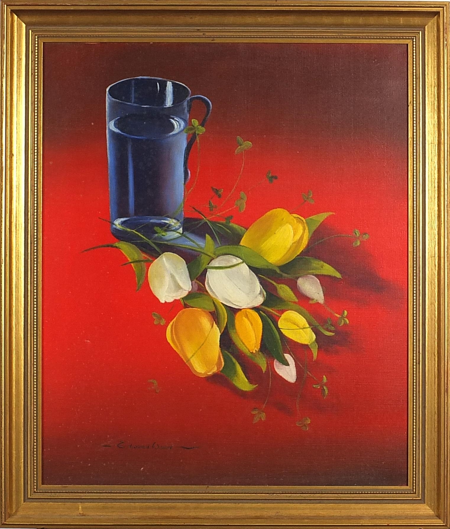 Edward Ward | Edward Ward - Still life vase and tulips | MutualArt