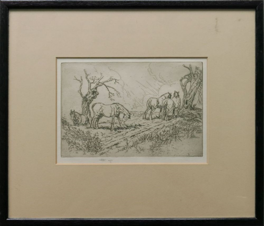 Anton Lock | horses in a field and horses in a clearing | MutualArt