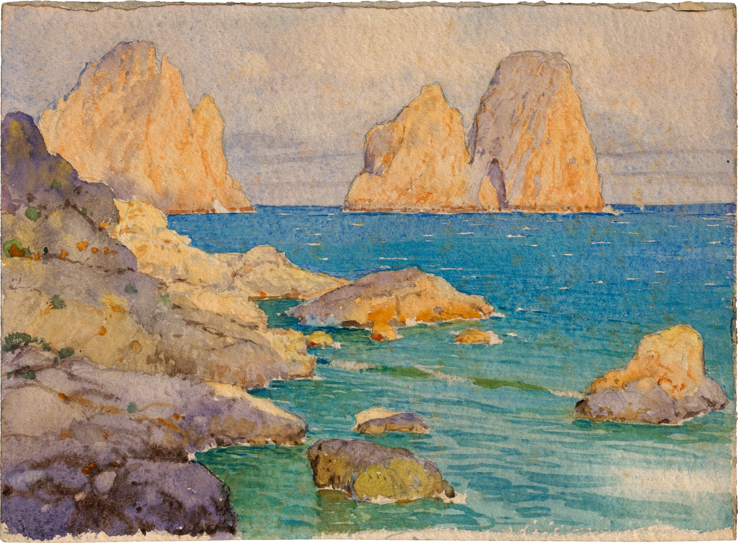 Alexander Rothaug | Capri: Blick auf die Faraglioni (1900) | MutualArt