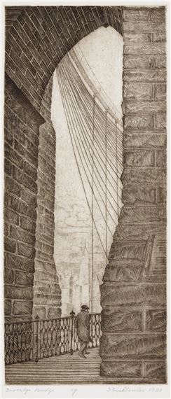 Isac Friedlander | Brooklyn Bridge (1930) | MutualArt