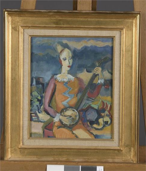 Arthur Fillon | Clown playing the banjo | MutualArt