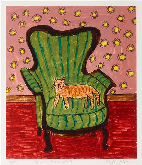Phyllis Diller | Cat on a Green Chair ; and Jungle Joy (two) 1 | MutualArt