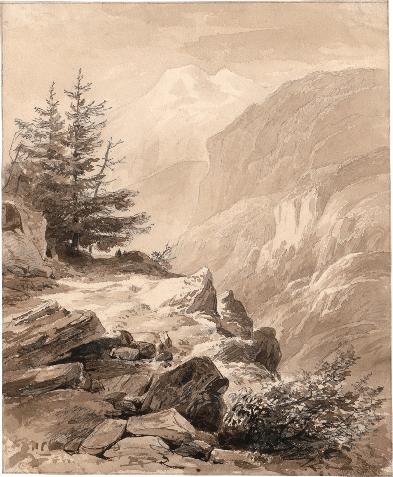 Friedrich Preller the Elder | Hochgebirgslandschaft mit Wanderern ...