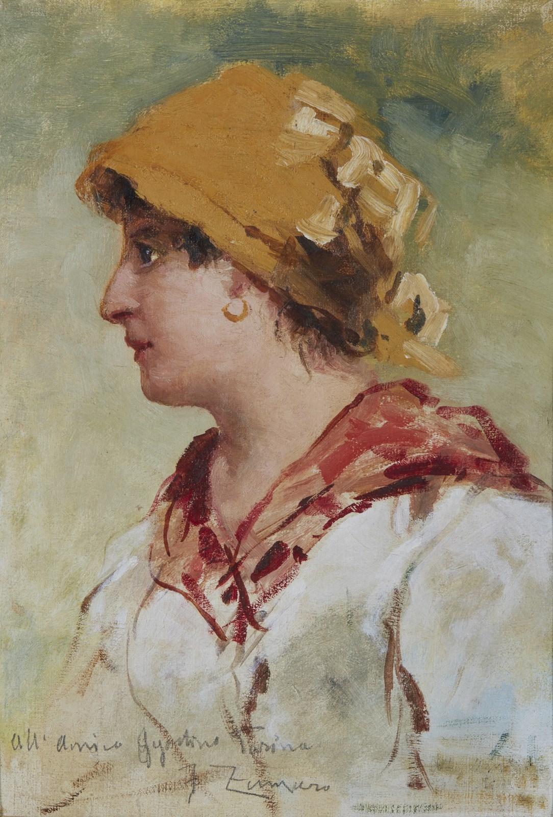 Fausto Zonaro | Portrait of a commoner woman | MutualArt