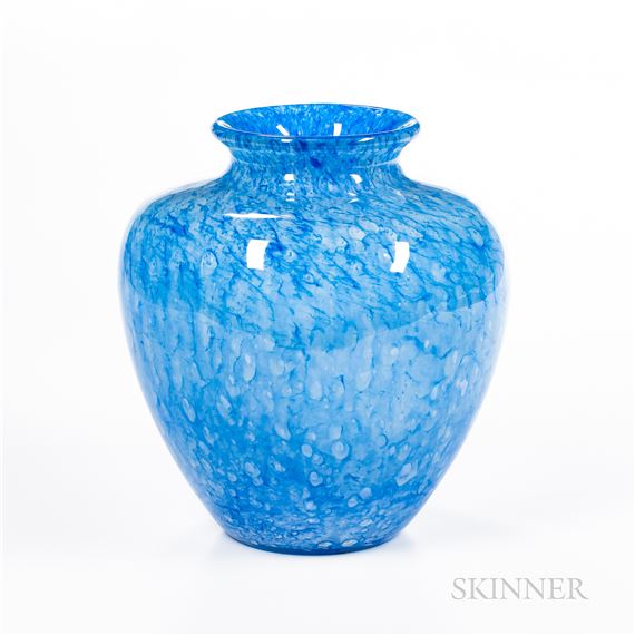 Steuben Glass | Steuben Blue Cluthra Glass Vase | MutualArt