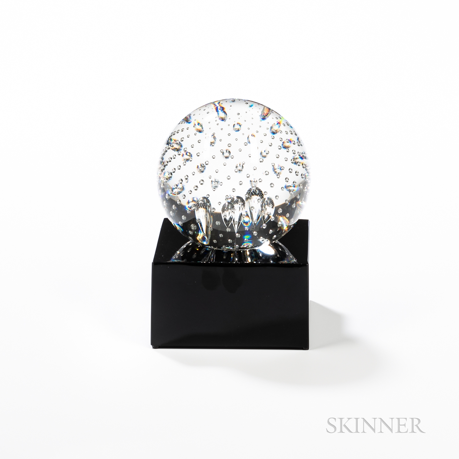 Steuben Glass | Steuben Luminor Controlled Bubble Glass Ball and Base ...