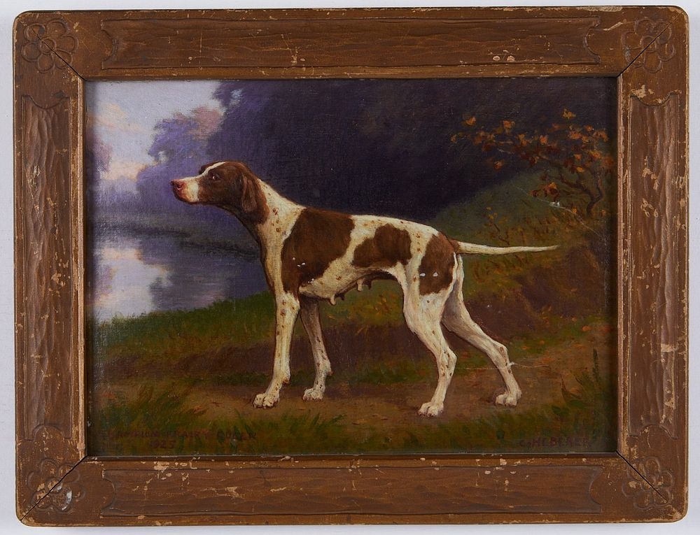 Charles Heberer | Brown and white spotted pointers in profile at a ...