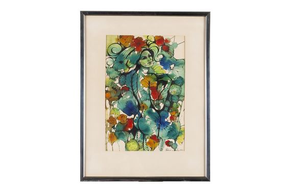 Dawn Baily | Portrait of a woman with flora (1969) | MutualArt