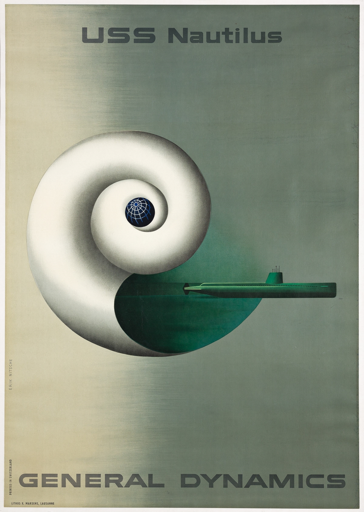 Erik Nitsche | USS NAUTILUS / GENERAL DYNAMICS. (1955) | MutualArt