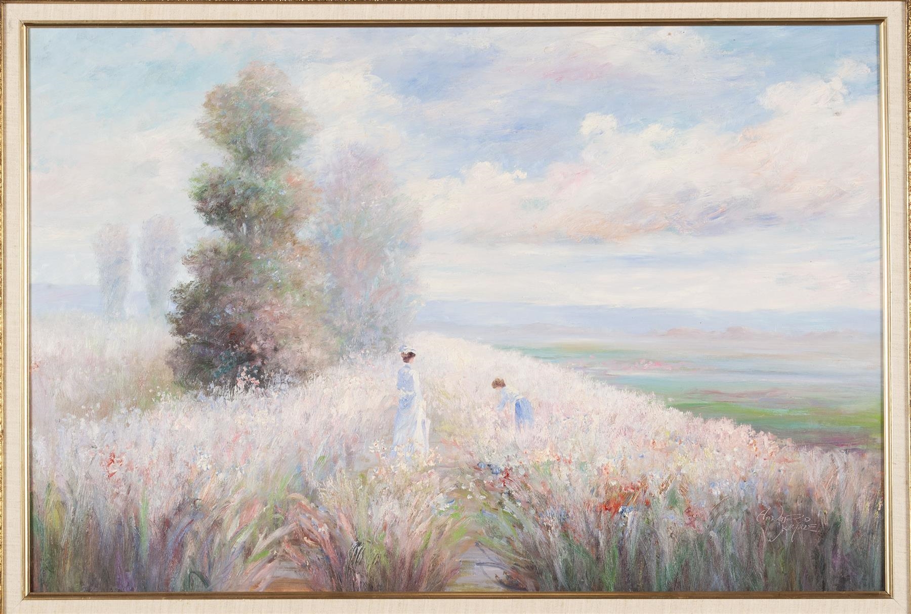 Howard Kimble | Two women stand together in a meadow in full bloom ...