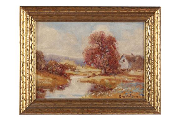 David Abercrombie Donaldson | Autumnal landscape scene with a buttery ...