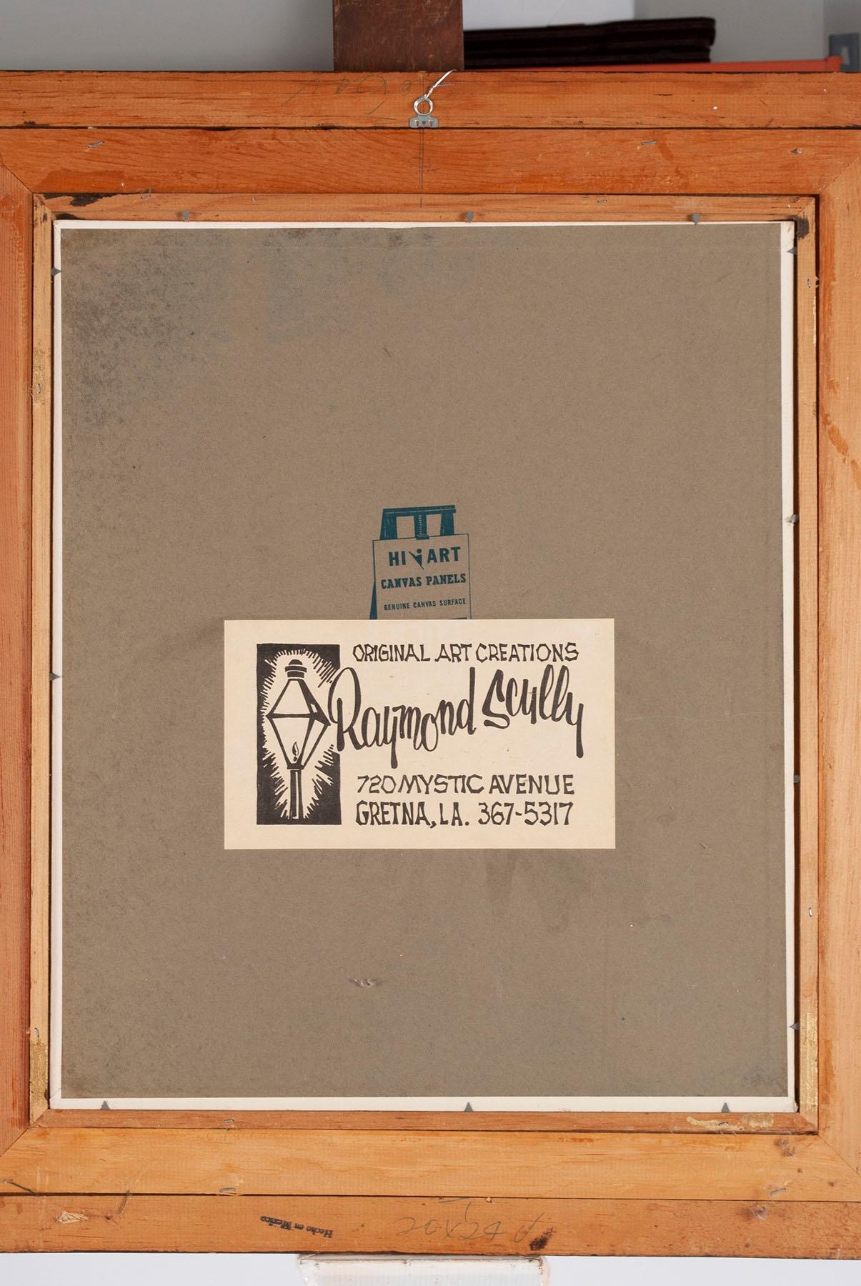 Raymond Scully | A paved sidewalk scene in the pouring rain | MutualArt