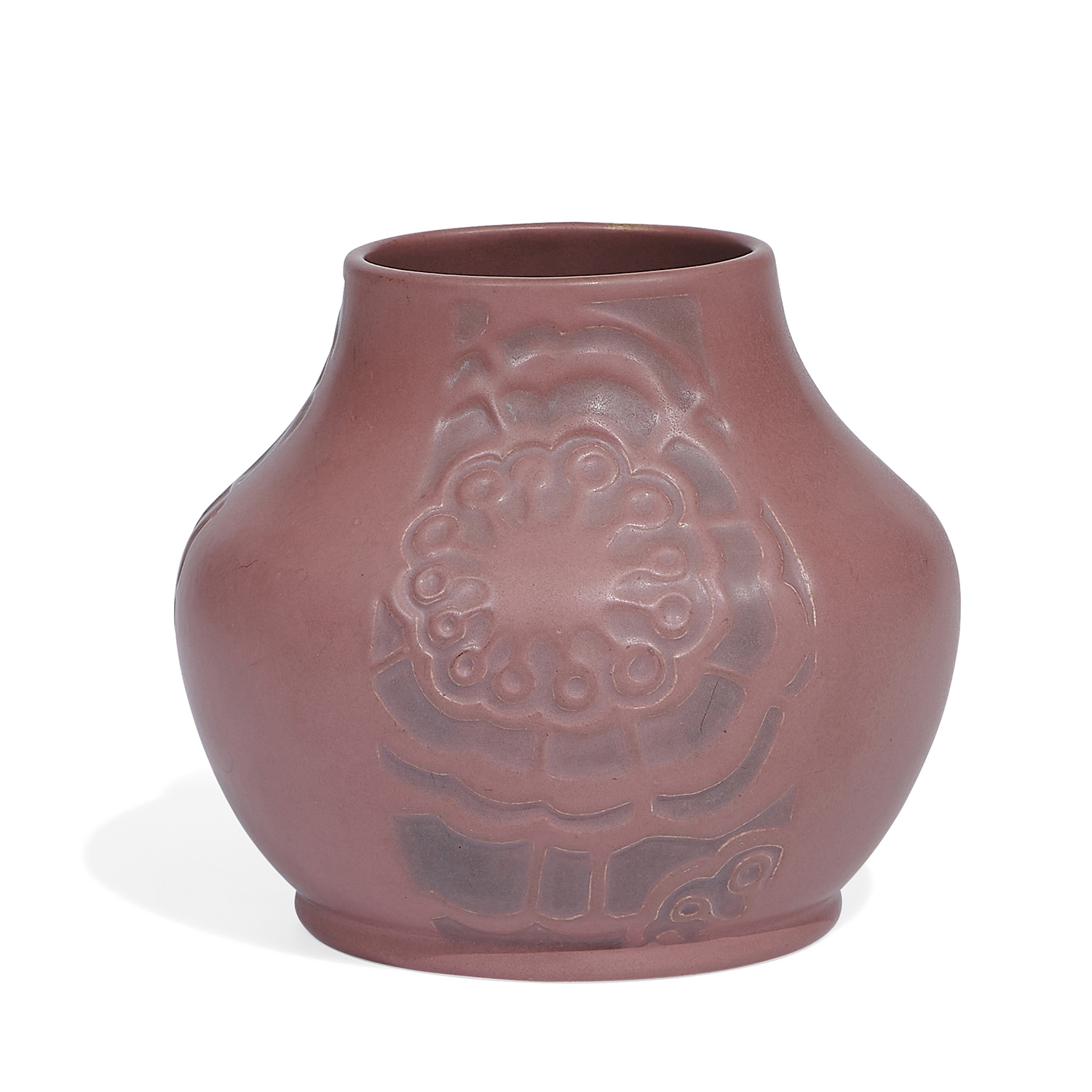 Elizabeth Overbeck | Two-color vase with three deeply carved and ...