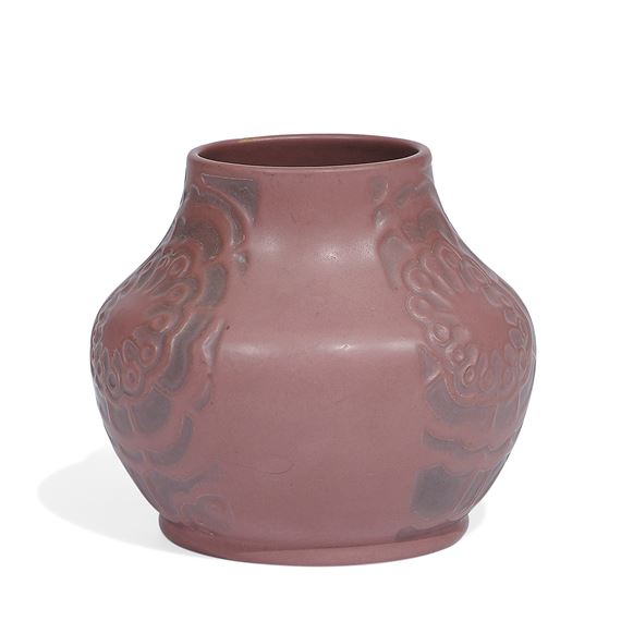 Elizabeth Overbeck | Two-color vase with three deeply carved and ...