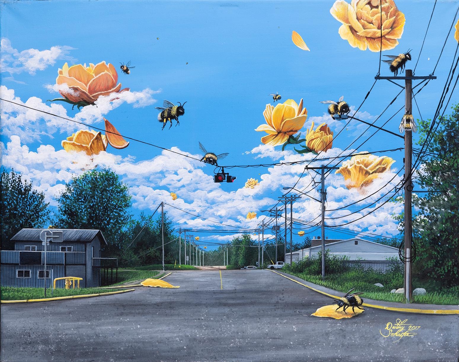 Destiny Schafer | Untitled - Bees and Roses (2017) | MutualArt