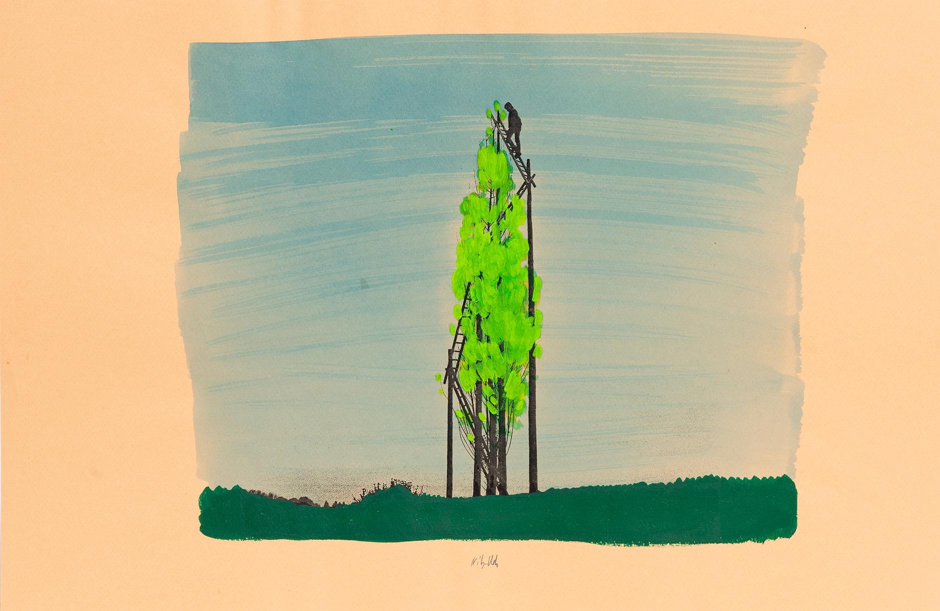 Nils-Udo | Untitled - Tree and Ladder | MutualArt
