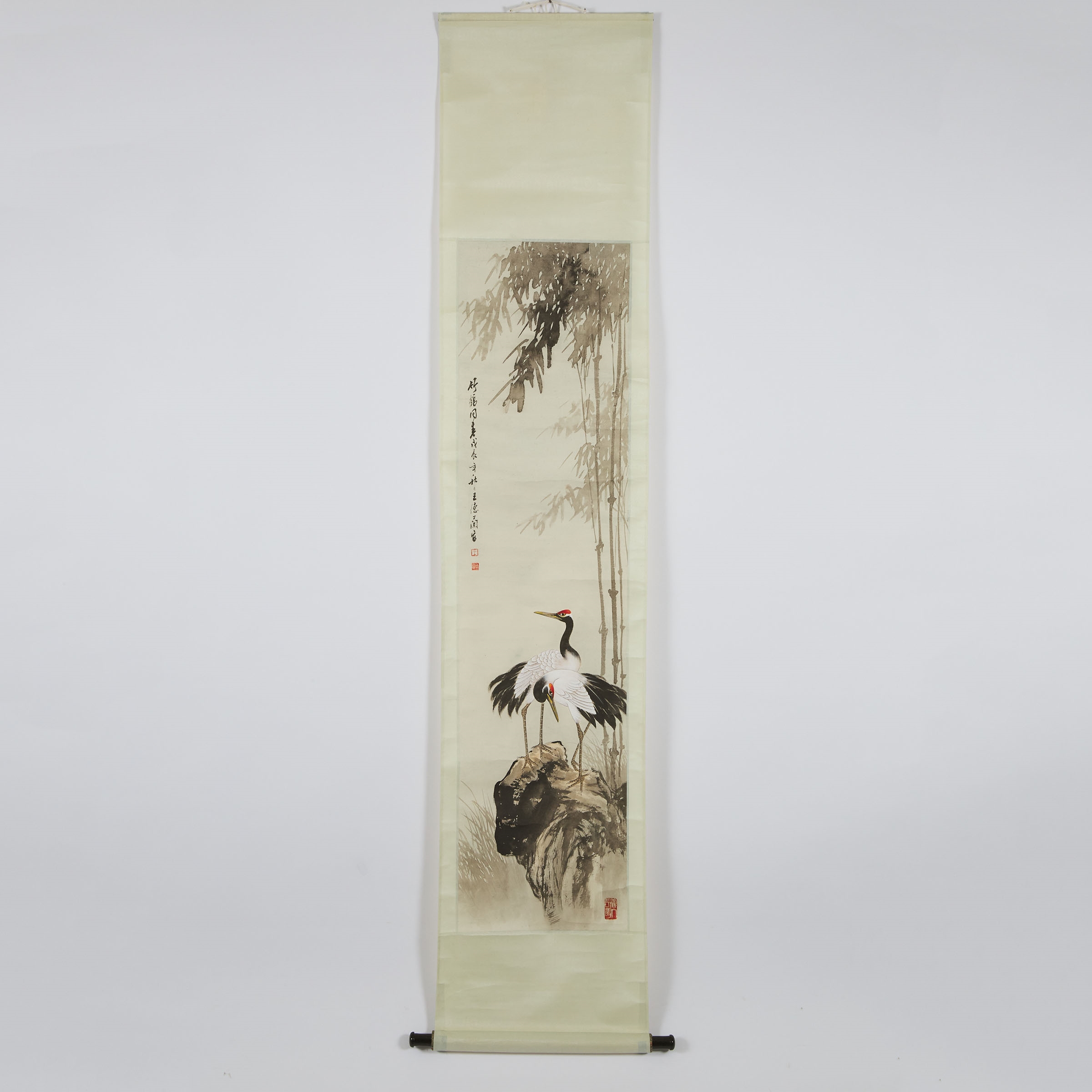 Wang Dalin | Cranes and Bamboo (1988) | MutualArt