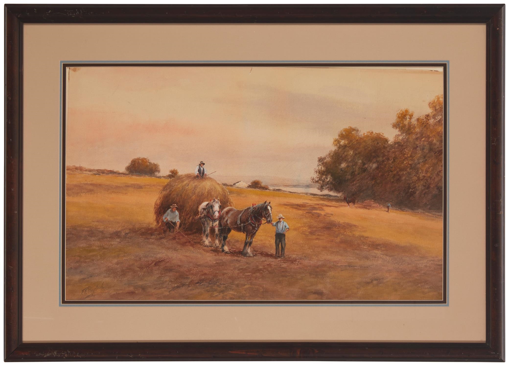 Frank F. English | Men and horses with hay | MutualArt