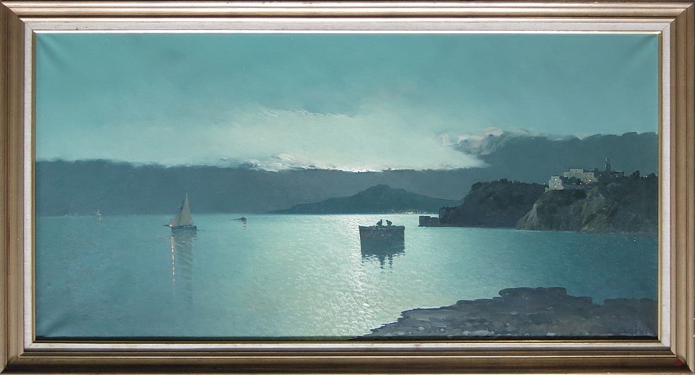Ensel Salvi | Moonlight in the Bay of Naples | MutualArt